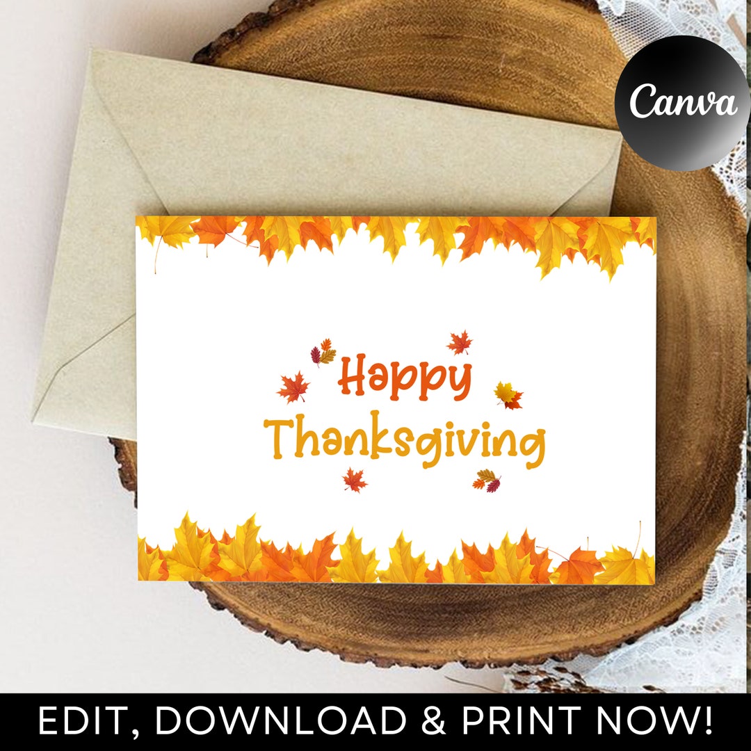 Happy Thanksgiving Card , Printable Thanksgiving Templates, Creative ...