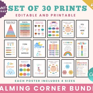 30 Calming Corner Posters Bundle, Calm Corner Decor, Calm Corner Kit ...