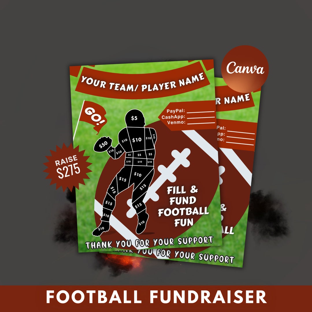 EDITABLE FOOTBALL Fill in Fundraiser Template | Football Fill & Fund ...