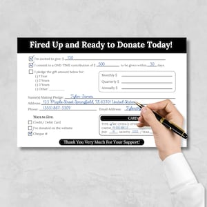 Printable Donation Card Canva Template, Donation Cards, Donation ...