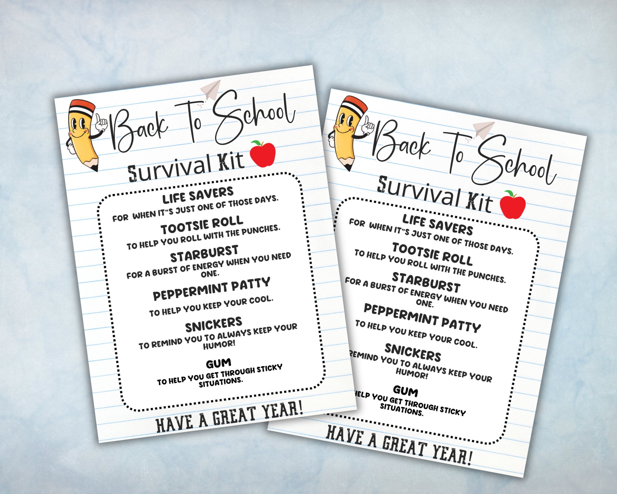 EDITABLE Back to School Survival Kit Gift Tags Back to - Etsy