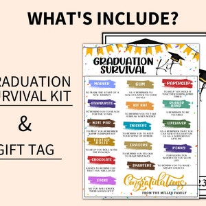 EDITABLE Graduation Survival Kit, After Graduation Survival Kit ...