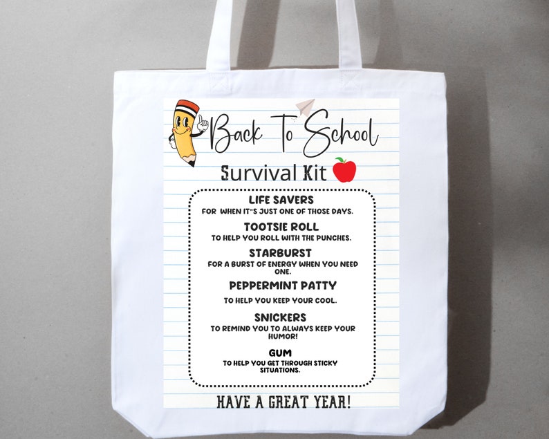 EDITABLE Back to School Survival Kit Gift Tags Back to - Etsy