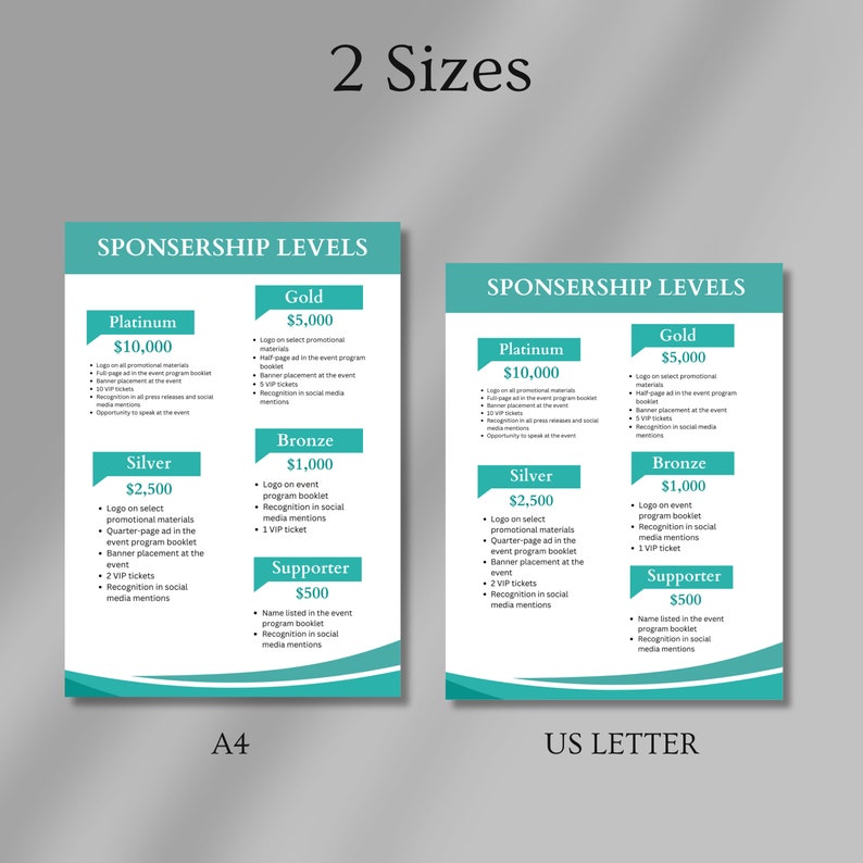 Event Sponsorship Package Templates, Sponsorship Forms,sponsor Level ...