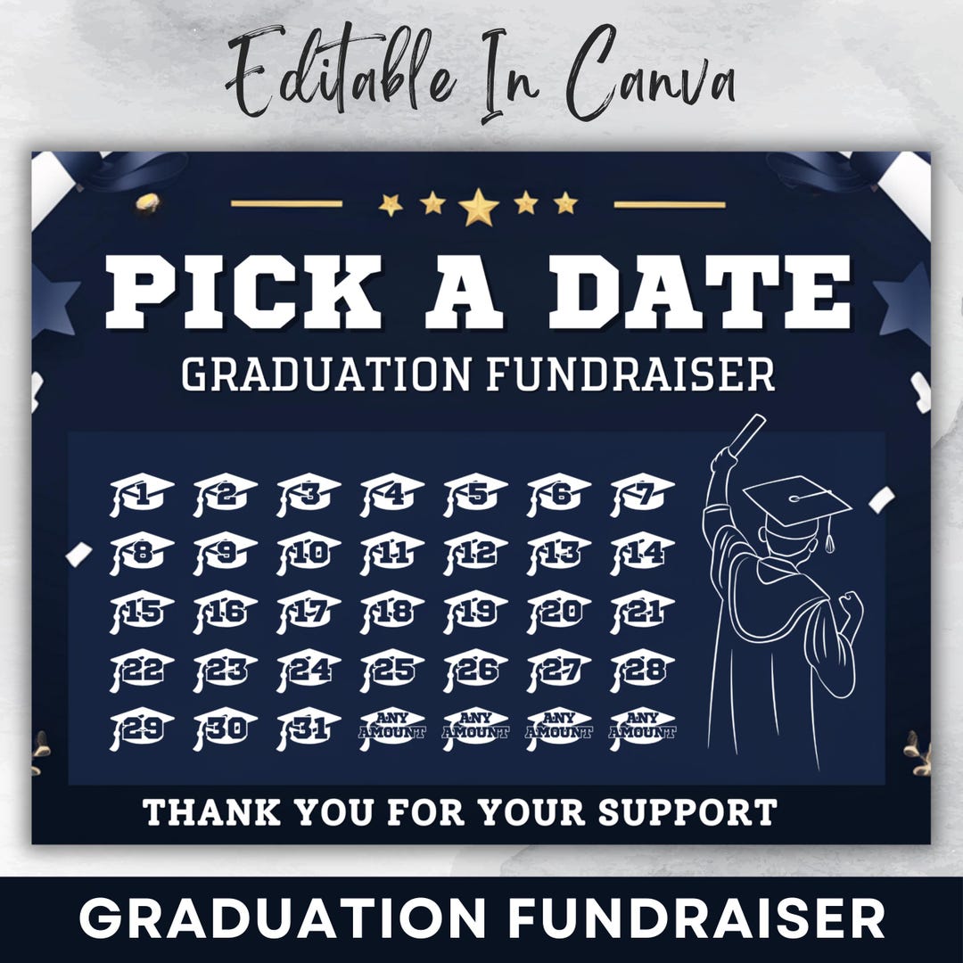 Graduation Fundraiser Calendar Template, Fill My Graduation Calendar ...