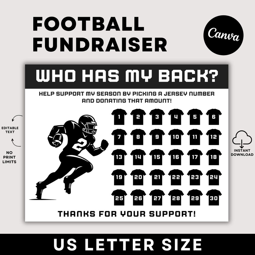 Editable Football Fundraiser Calendar, Calendar Fundraiser, Fundraiser ...