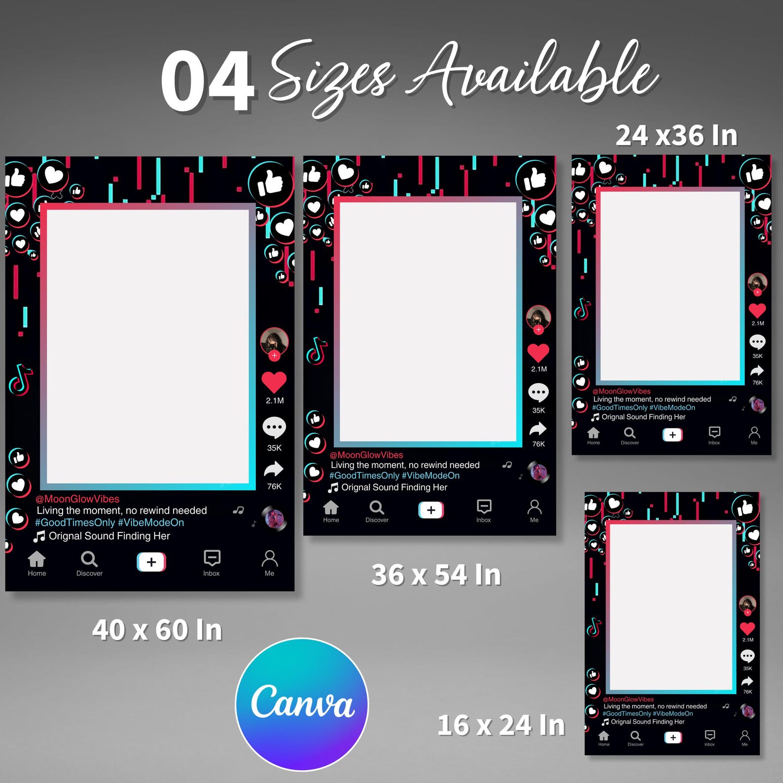 TIKTOK Selfie Frame Template, Social Media Photo Frame, Tiktok Photo ...