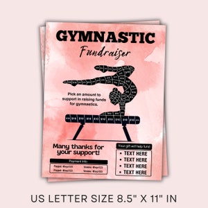 Editable Gymnastic Fundraiser Canva Template, Pick A Date to Donate My ...
