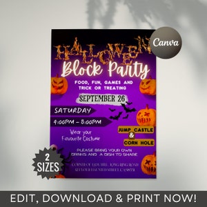 Editable Halloween Block Party Flyer Halloween Neighborhood - Etsy