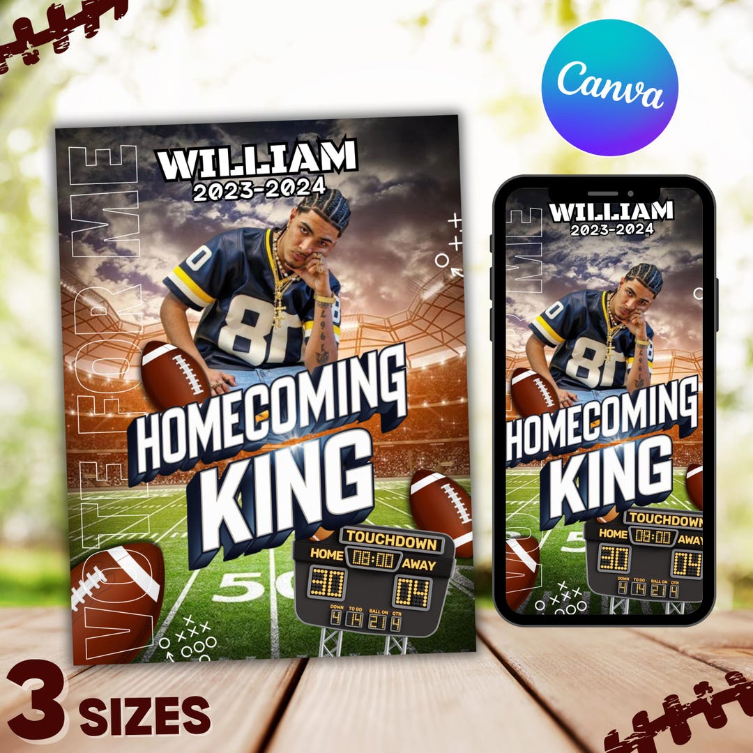 Homecoming Posters Canva Template, Diy Vote Homecoming King Flyer ...