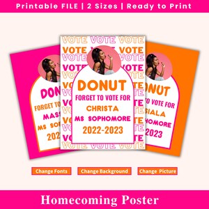 Editable Donut Poster Homecoming Queen, Homecoming Poster, Homecoming ...