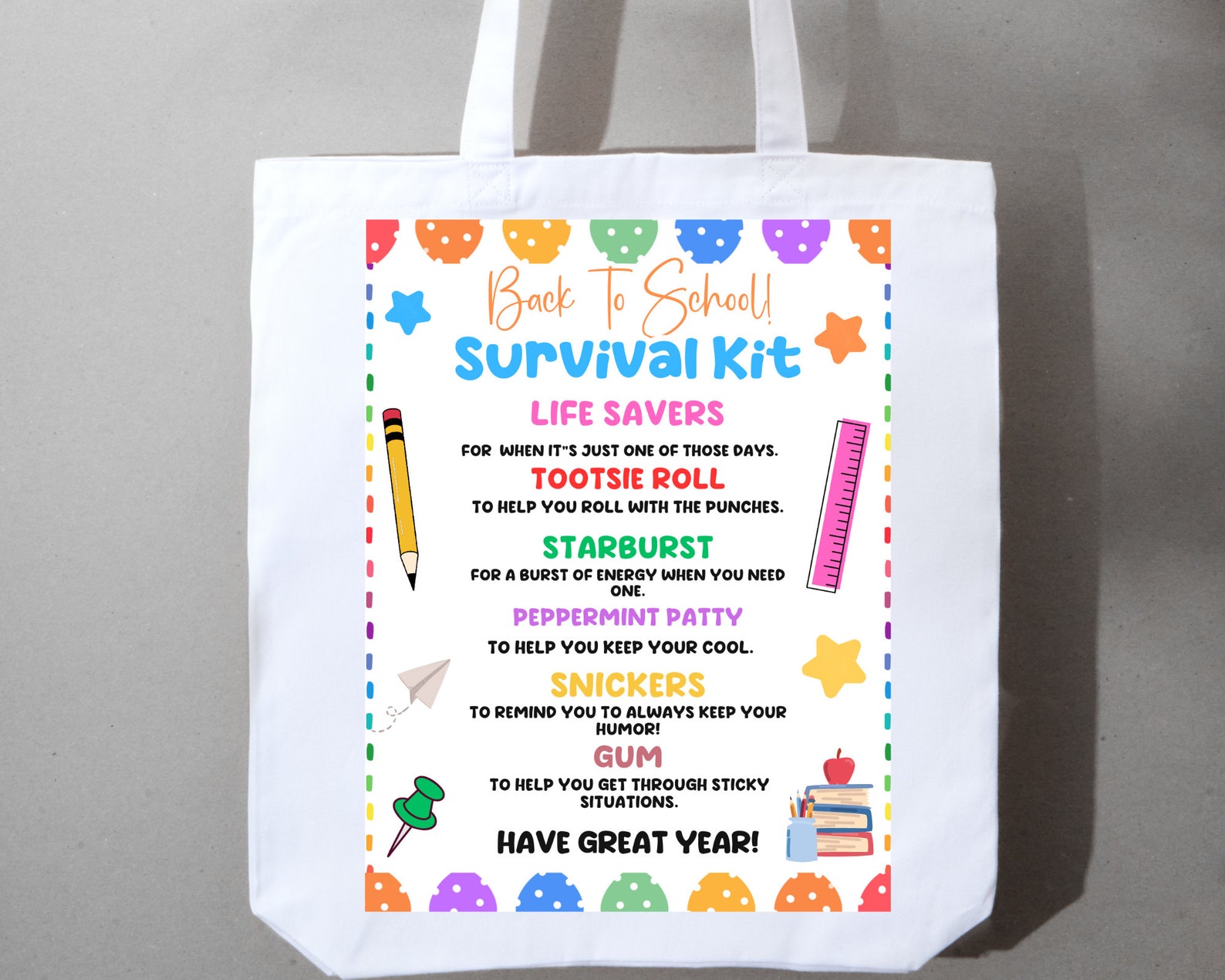 EDITABLE Back to School Survival Kit Gift Tags Back to School Student ...