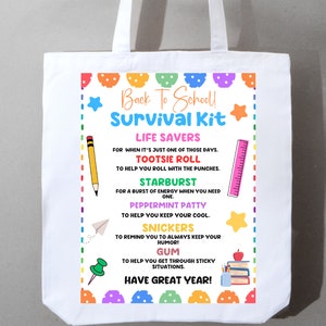 EDITABLE Back to School Survival Kit Gift Tags | Back to School Student ...