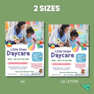 Child Care Flyer Template, Daycare Flyer, Baby Sitting, Playtime Theme ...