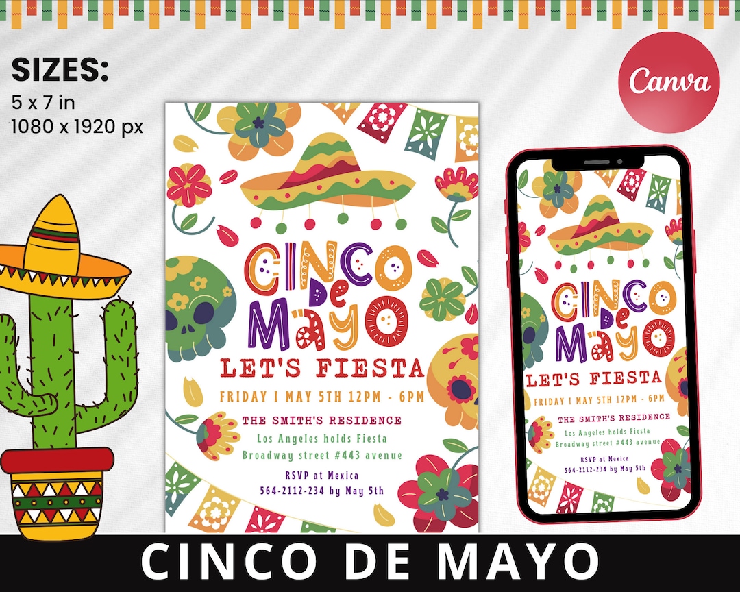 Cinco De Mayo Invite, Fiesta Invite, Cinco De Mayo Fiesta, Party ...