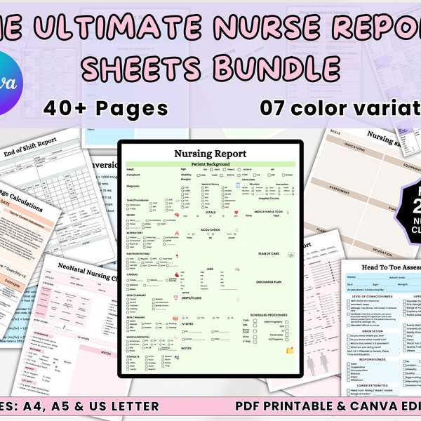 Sample Nursing Report Sheet - Etsy