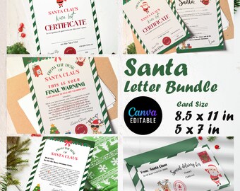 Instant Download Editable Letter From Santa, Nice List Certificate and ...