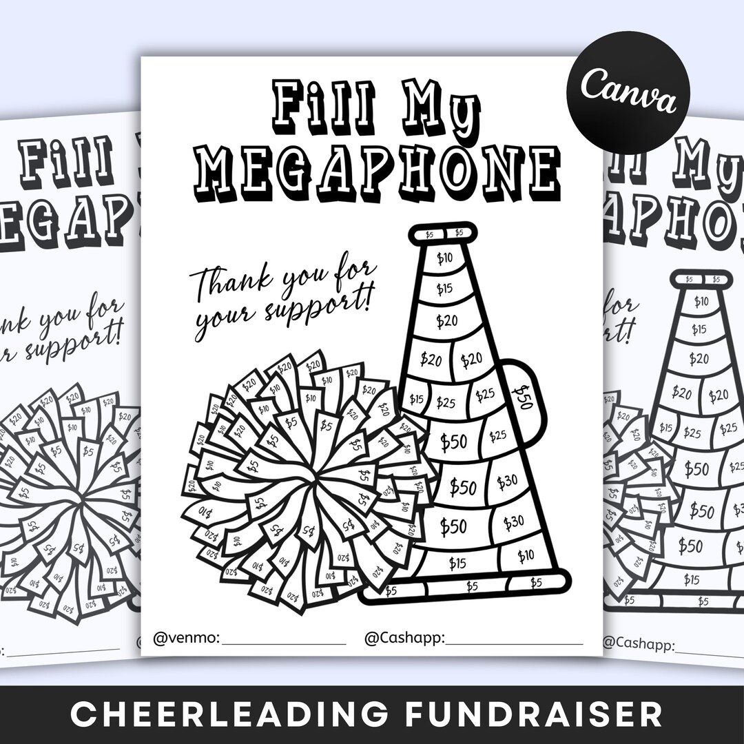 Fill My Pom Pom Fundraiser, Cheer Fundraiser Template, Cheer Fill My ...