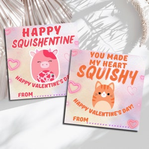 15 Squishmallow Valentine Cards, Squishmallow Party Cards for Kids ...