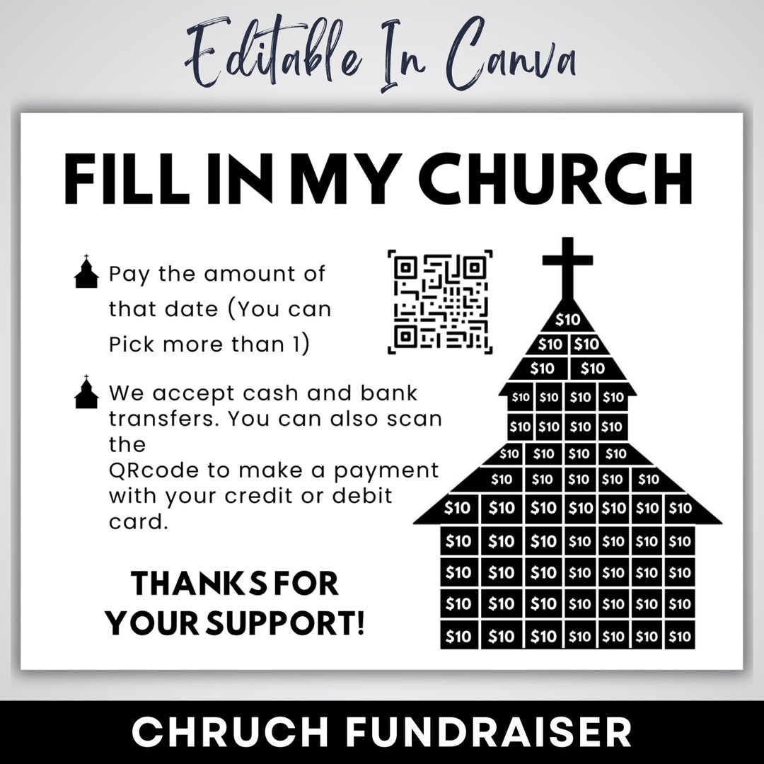 Church Fundraising Calendar, Pick a Date Donation Church Calendar ...