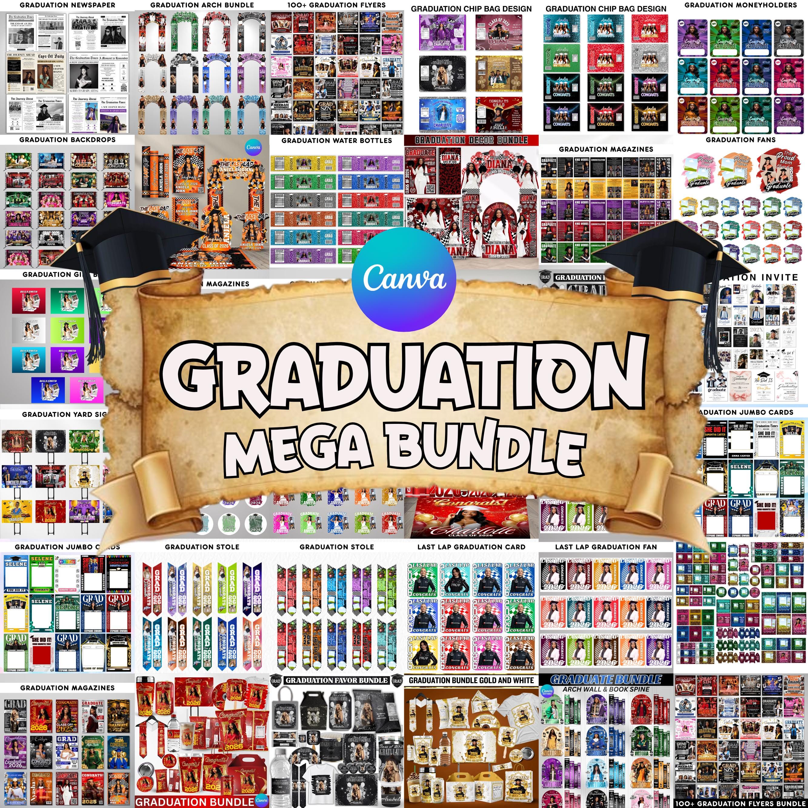 4300+ Graduation Mega Bundle Canva Templates,class of 2026 Grad Party ...