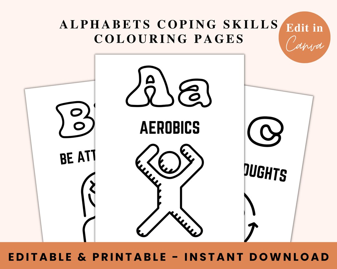 Coping Skills Alphabet Printable Coping Skills Poster Kid - Etsy