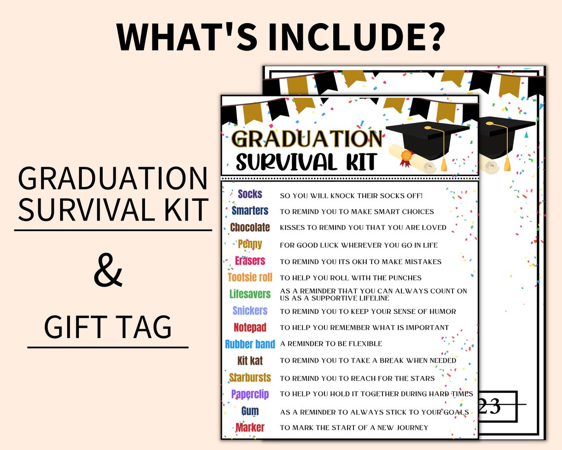 EDITABLE Graduation Survival Kit After Graduation Survival - Etsy