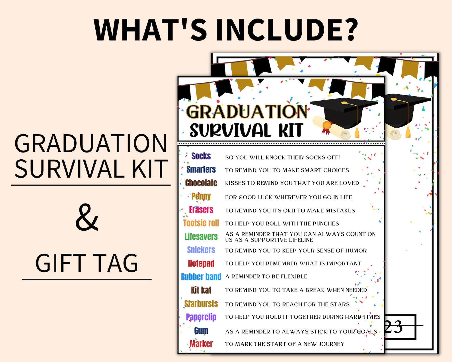 EDITABLE Graduation Survival Kit After Graduation Survival - Etsy