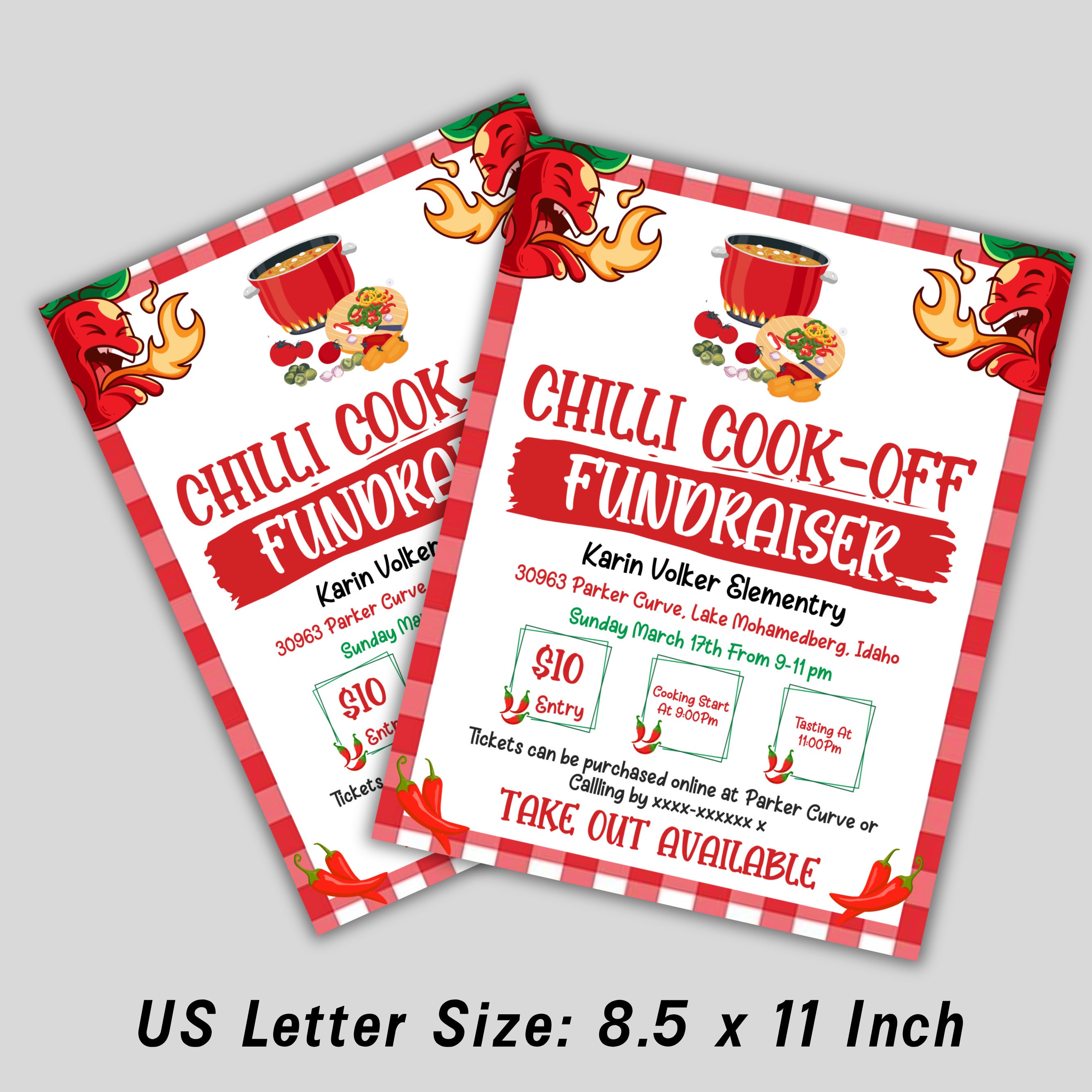 Chili Cookoff Fundraiser Flyer, Chili Cook off Party Fundraiser ...