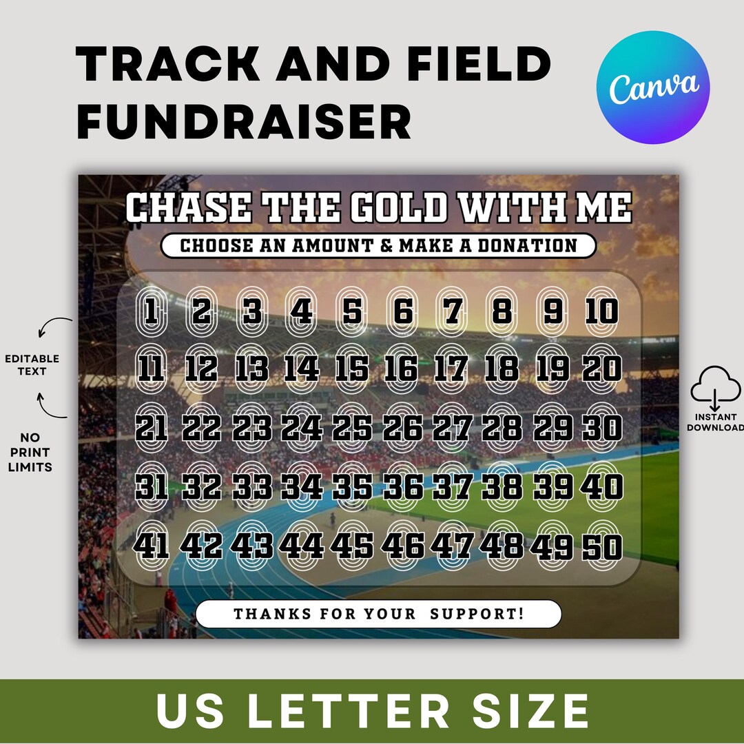 Editable Track and Field Football Fundraiser Calendar Pick a Date ...
