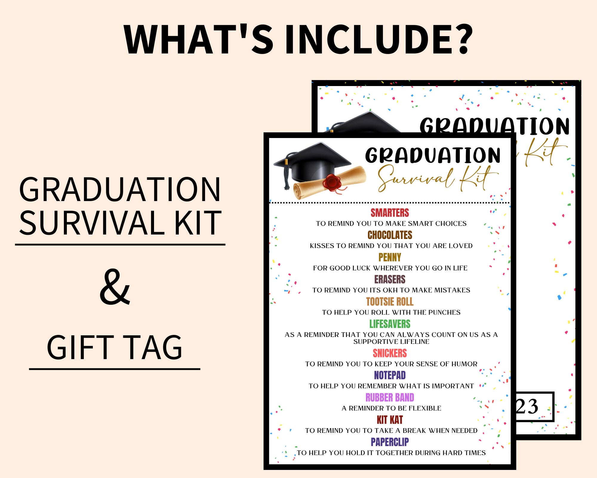 EDITABLE Graduation Survival Kit After Graduation Survival - Etsy Canada