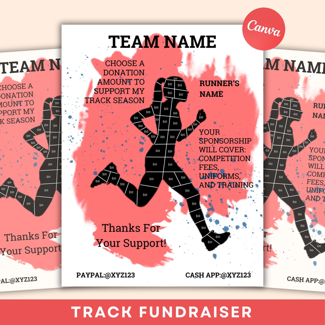Editable Track Fundraiser, Track Fundraising Flyer Pick a Date Donation ...