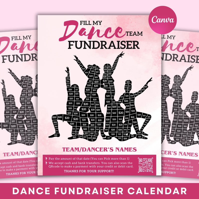 Editable Dance Team Template Pick a Date to Donate Fundraiser, Fill My ...