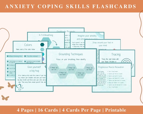 Calming Corner Flash Cards Grounding Techniques Anxiety - Etsy