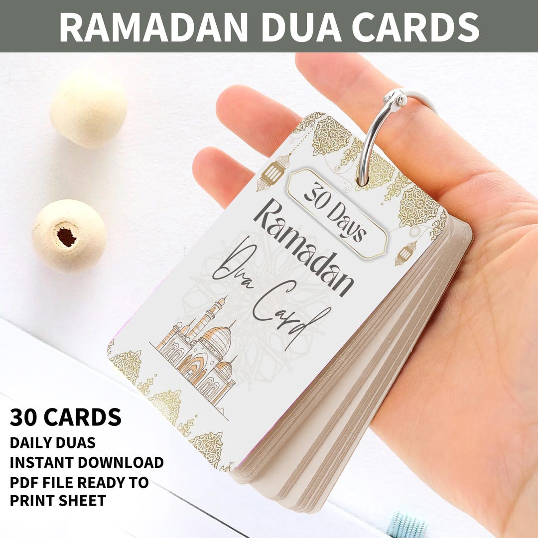 30 Ramadan Dua Cards 30 Day Dua Ramadan Printable 30 Day Ramadan Decor ...