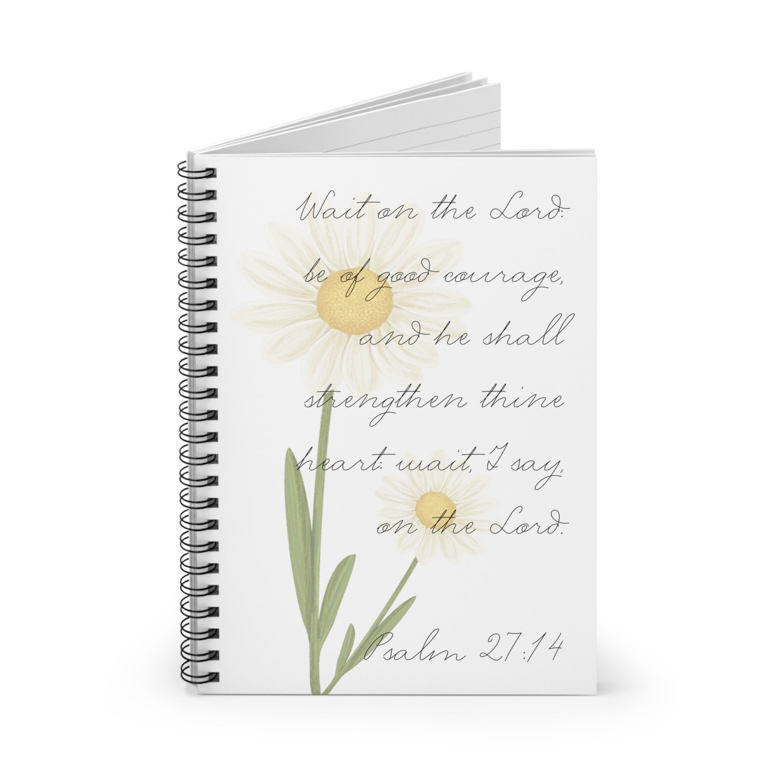 Personalized Bible Verse & Flower Notebook Spiral Ruled Line Custom ...