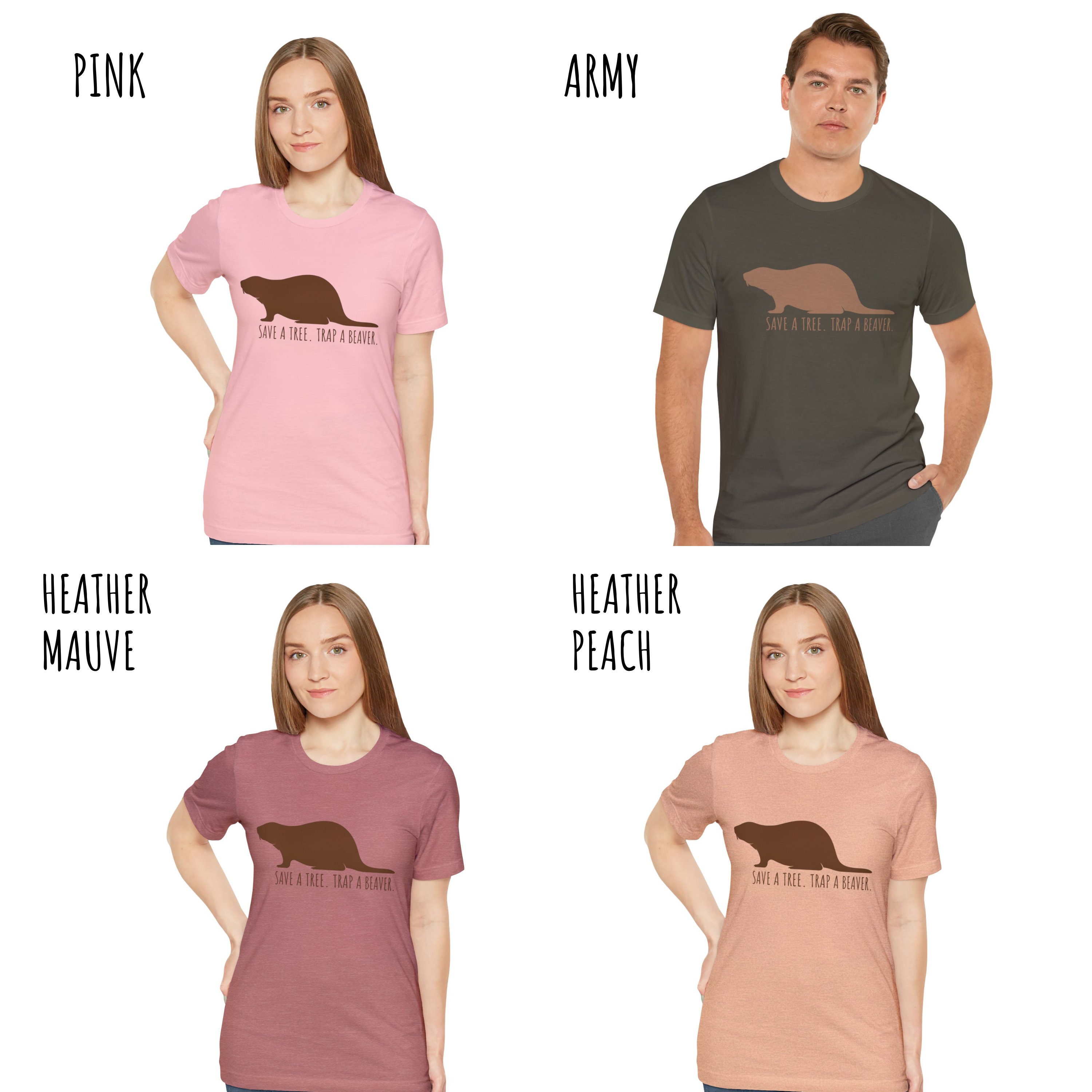 Save A Tree TRAP A BEAVER Trapper Shirt Gift Funny Unisex Jersey Short ...