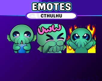 Monsters Emote Cthulhu 3 Pck Pack One TWITCH & DISCORD P2U - Etsy