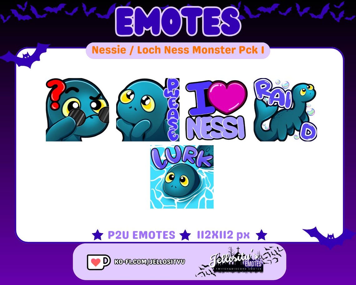 Monsters Emote | Nessie / Loch Ness Monster | TWITCH & DISCORD | P2U - Etsy