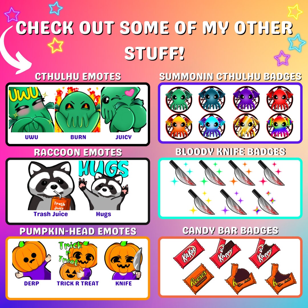 Monsters Emotes : Vampire Goth P2U Pack Two TWITCH & - Etsy