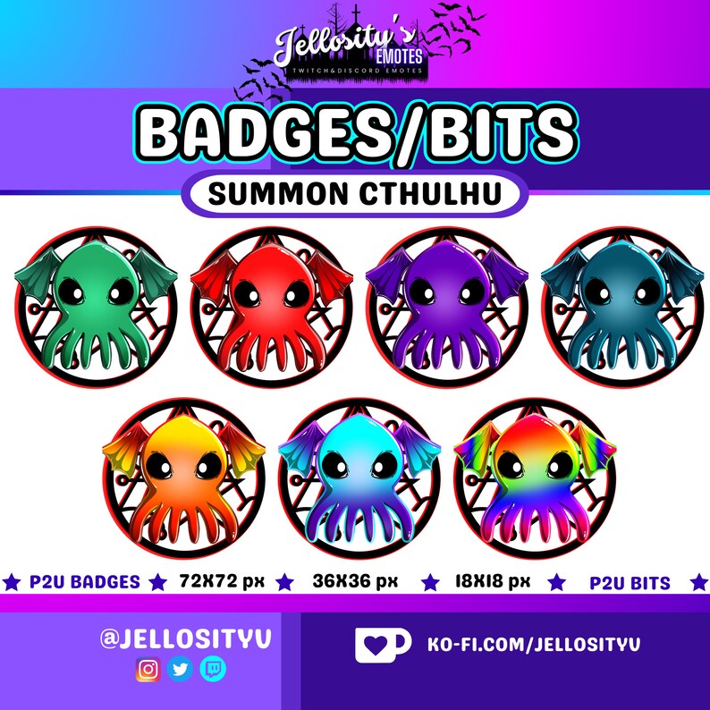 Twitch Badges | Summoning Cthulhu Badges | Version Two | TWITCH&DISCORD ...