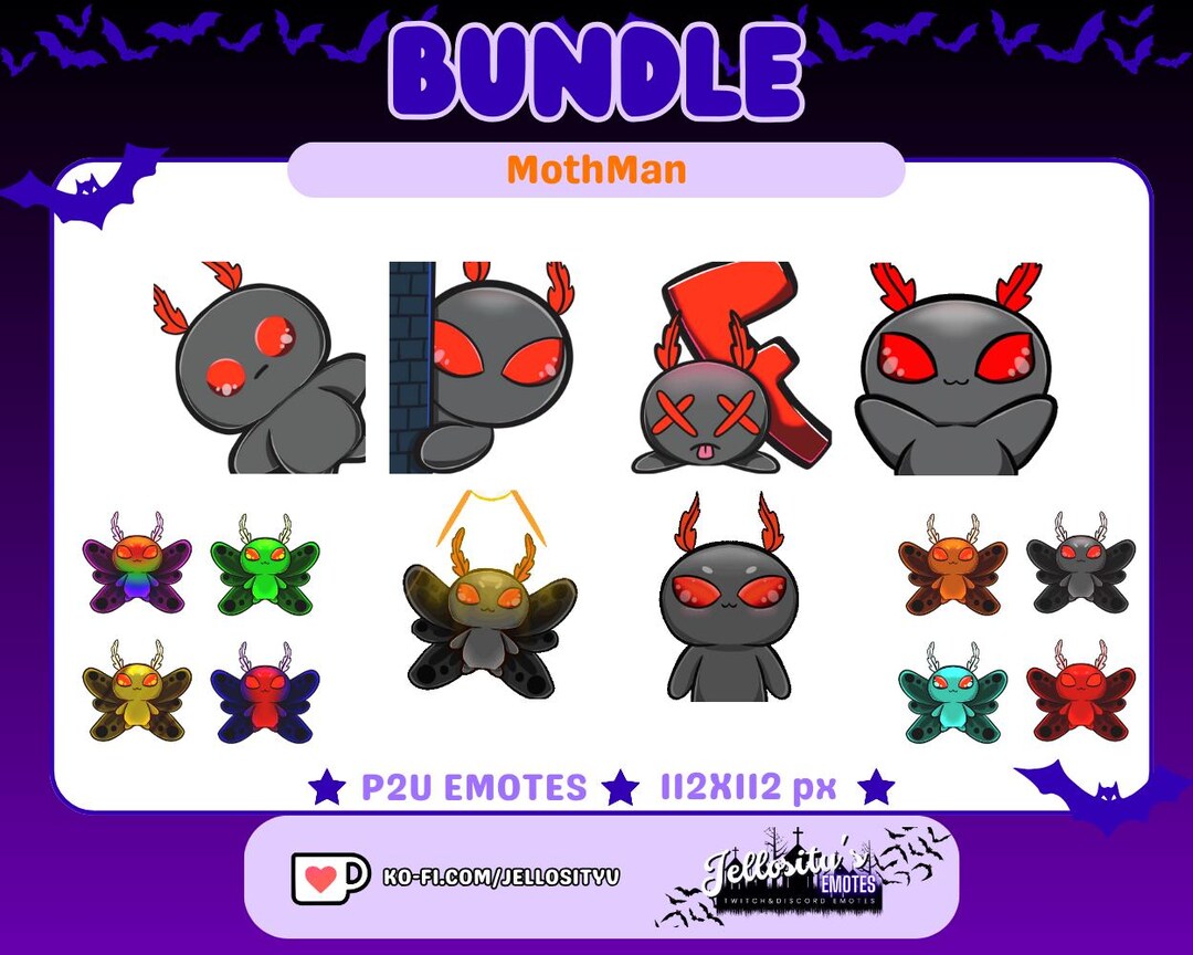 Bundles | MOTHMAN | P2U Emotes/badges | Static/animated | TWITCH ...