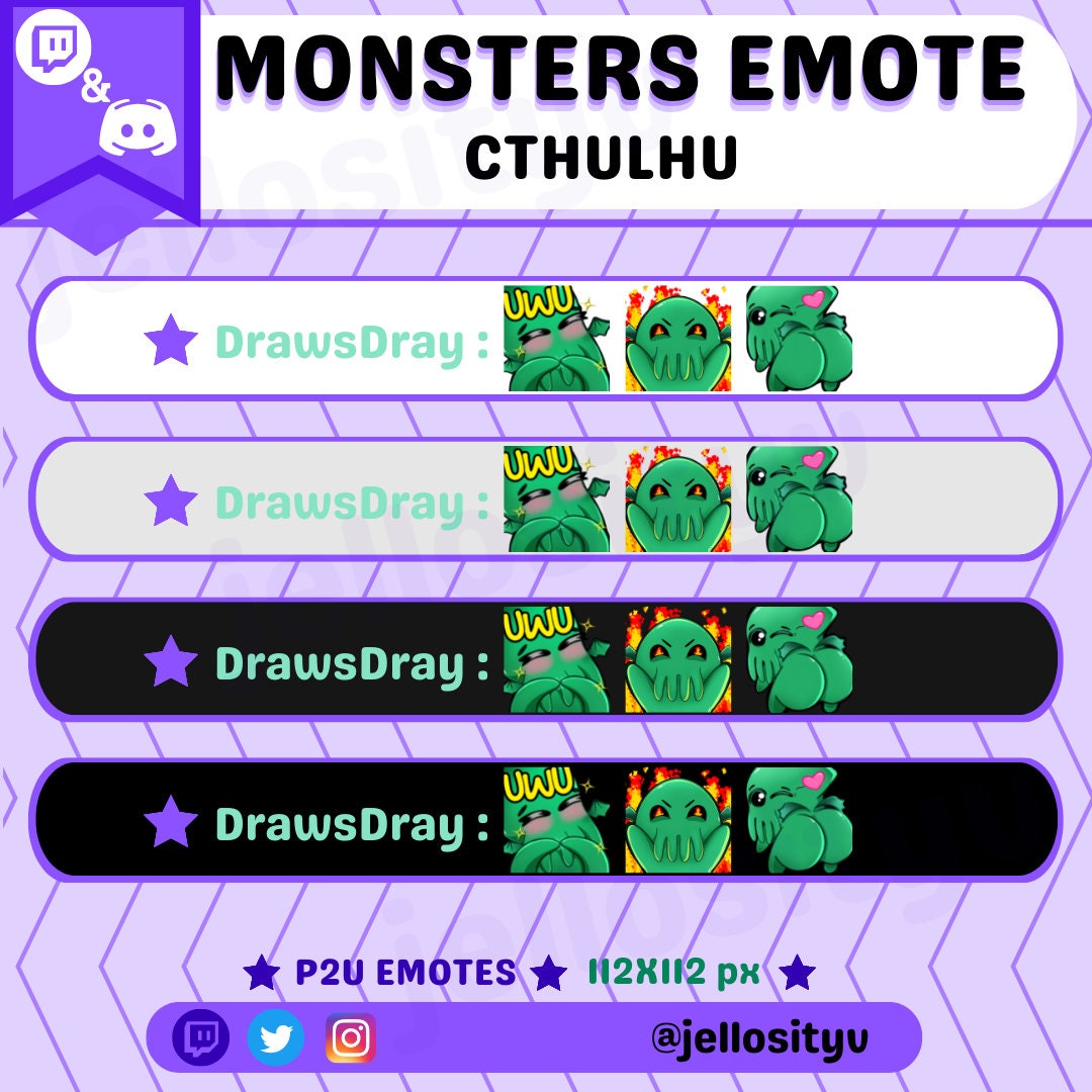 Monsters Emote Cthulhu 3 Pck Pack One TWITCH & DISCORD P2U (Instant ...