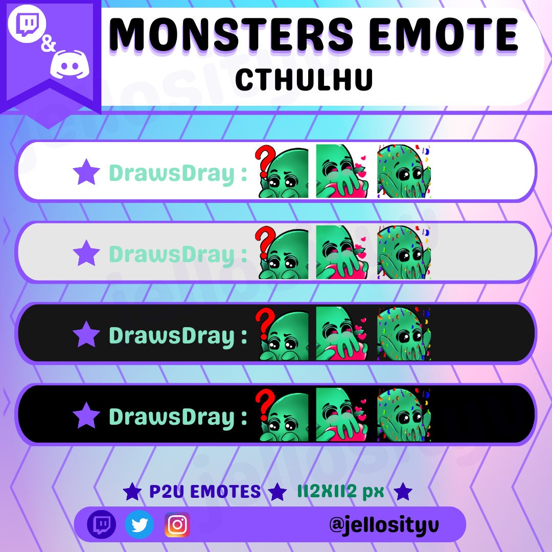 Monsters Emote : Cthulhu 3 Pck Pack TWO TWITCH & DISCORD - Etsy