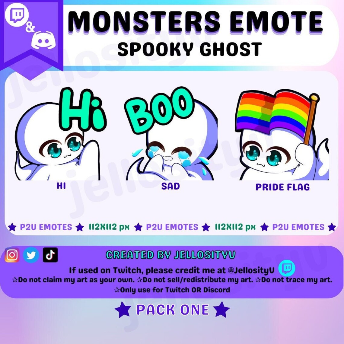 Monsters Emotes Spooky Ghost Pack One TWITCH & DISCORD P2U - Etsy