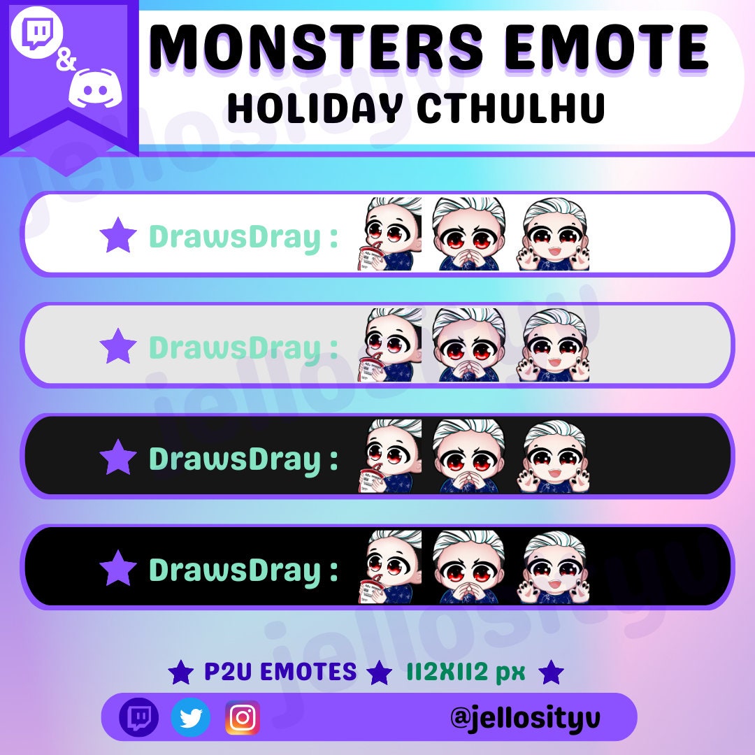 Monsters Emotes Vampire Goth P2U Pack Two TWITCH & DISCORD - Etsy