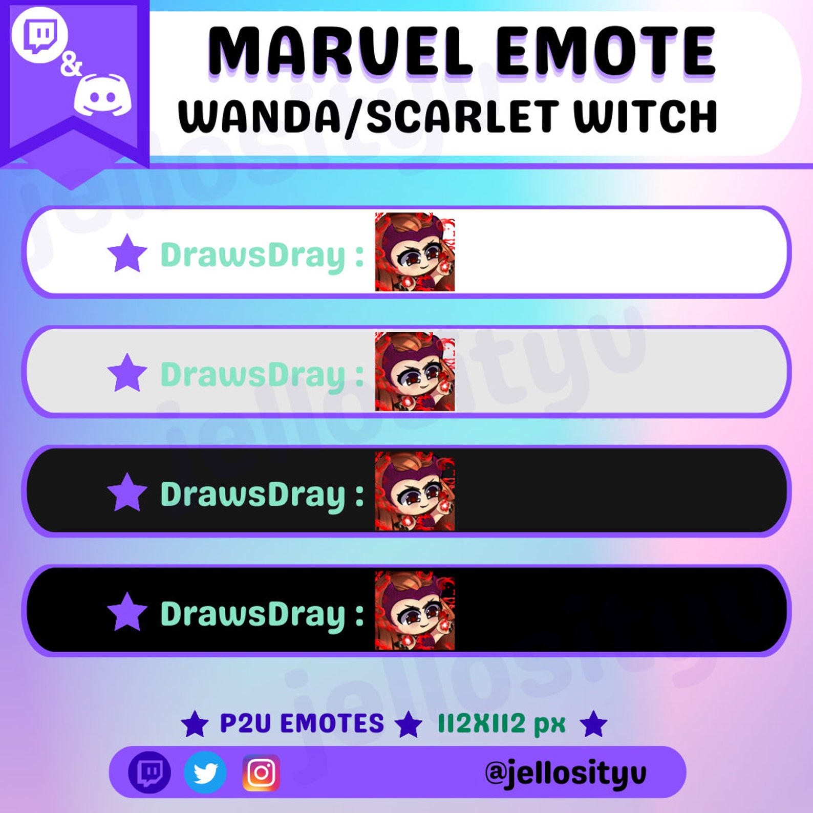 Wanda Maximoff / Scarlet Witch. Red Mist Version With Smirk P2U Emote ...