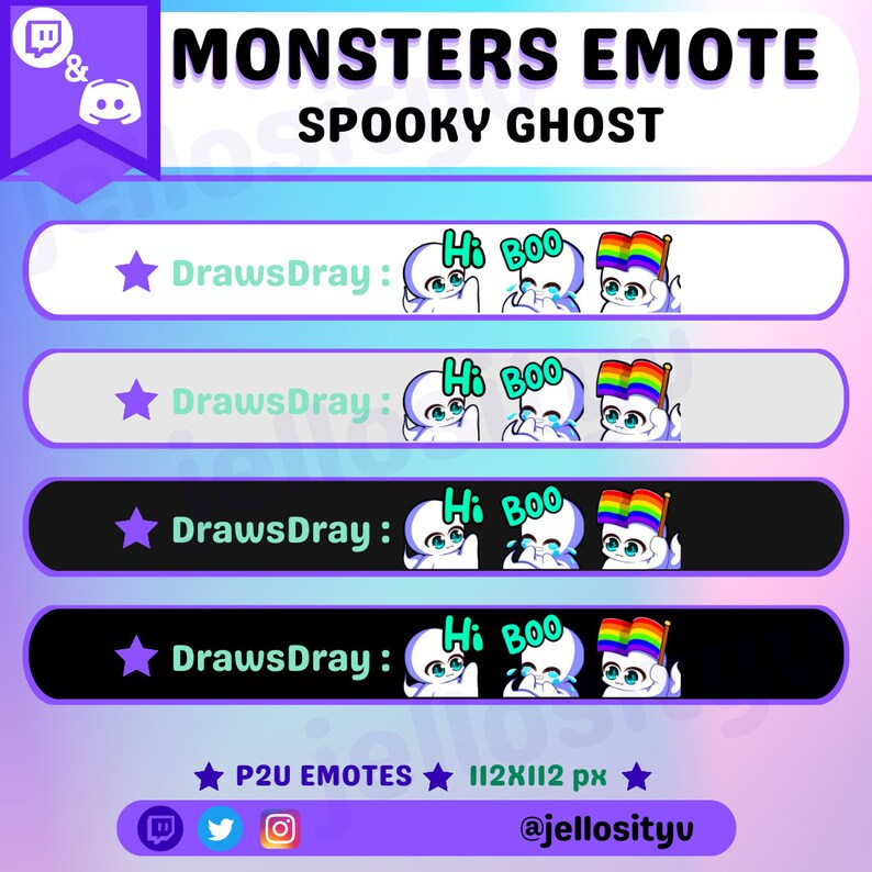 Monsters Emotes Spooky Ghost Pack One TWITCH & DISCORD P2U - Etsy