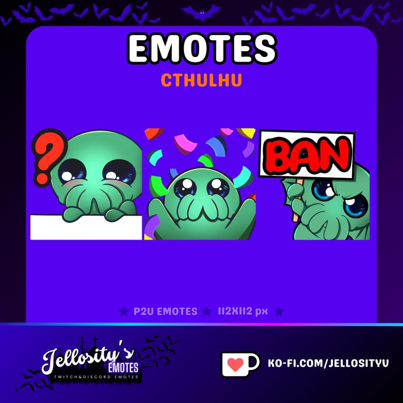 Monsters Emote | Cthulhu! 3 Pck | Pack TWO | TWITCH & DISCORD | P2U ...