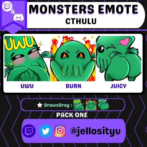 Monsters Emote : Cthulhu 3 Pck Pack One TWITCH & DISCORD - Etsy Canada